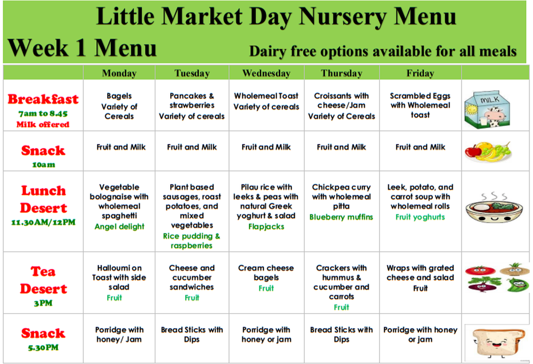 Our Menu Little Market Day Nursery After School Club